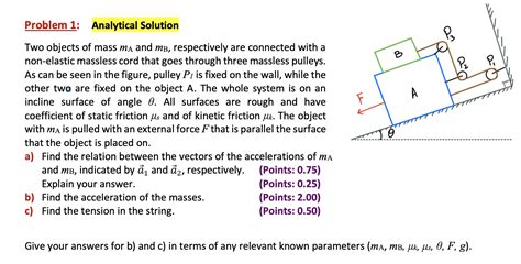 solved two objects of mass ma and mb respectively are