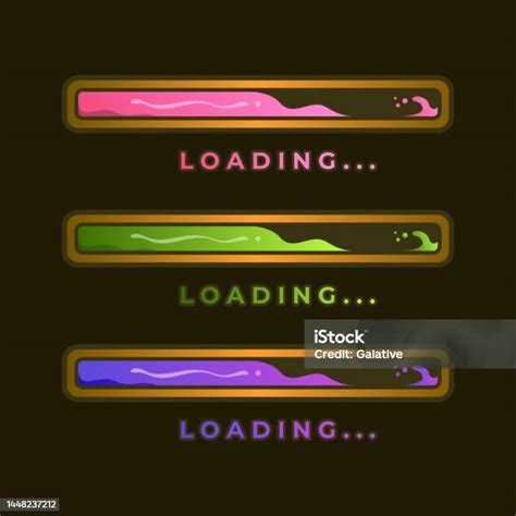 귀여운 사랑스러운 만화 게임 로딩 다운로드 버튼 막대 그림 스티커 아이콘 마스코트와 로고 0명에 대한 스톡 벡터 아트 및 기타 이미지 0명 개념 개념과 주제 Istock