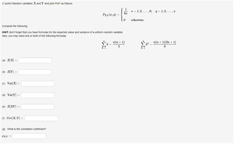 Solved Point Random Variables X And Y A
