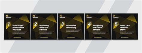 링크드인 카루셀 포스트 편집 가능한 비즈니스 소셜 미디어 인스타그램 카루젤 포스트 템플릿 프리미엄 벡터