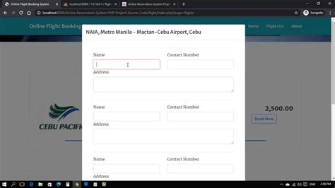 Airline Reservation System Project In Php With Free Source Code Air Ticket Booking Project In