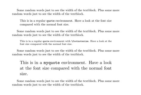 Quotation How Can One Change The Default Font Size And The Text Color In The Quote Environment