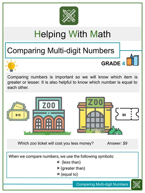 Comparing 6 Digit Numbers Worksheets Printable Word Searches