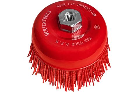 Щетка нейлоновая чашка для УШМ, 75 мм, М14 vertextools 12400-75 ...