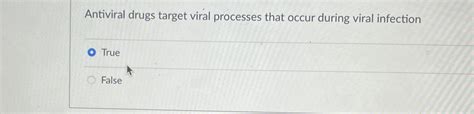 Solved Antiviral drugs target viral processes that occur | Chegg.com