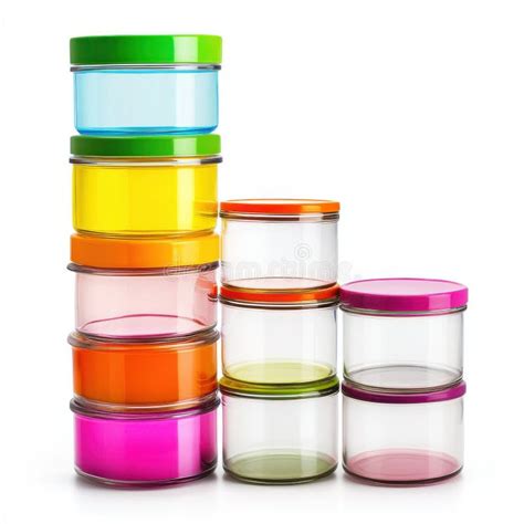 Colorful Stackable Glass Storage Jars Containers Kitchen Organization Set Lids Home Neat Food