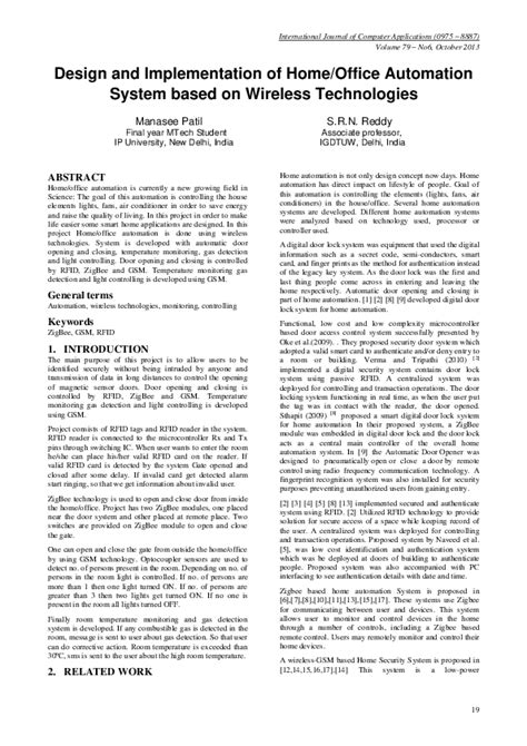 Pdf Design And Implementation Of Home Office Automation System Based On Wireless Technologies