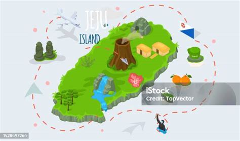 한국의 제주도 전통 명소 상징에 오신 것을 환영합니다 전통 명소가있는 한국 땅 제주도에 대한 스톡 벡터 아트 및 기타 이미지 제주도 일러스트레이션 만화 Istock