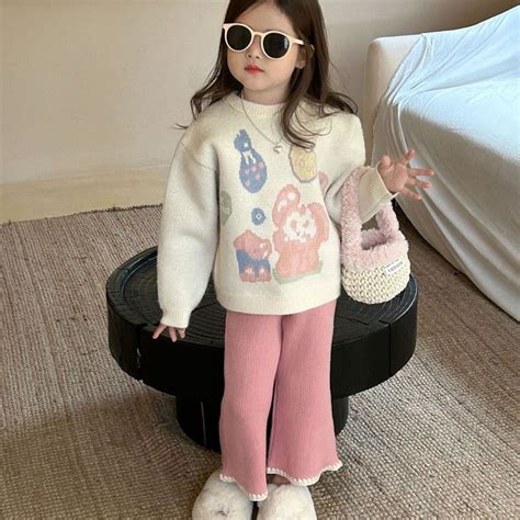 니트 라운드 티 바지 상하세트