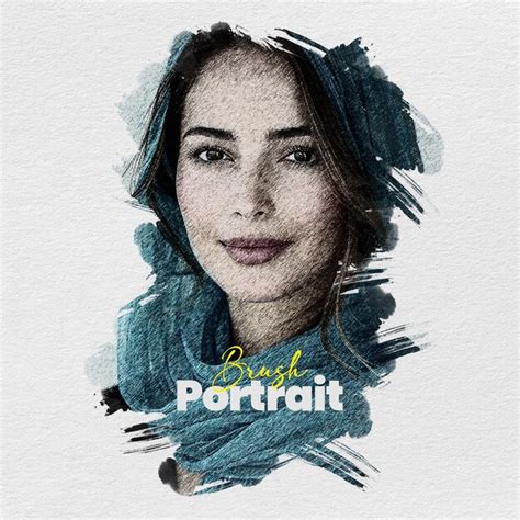 Premium Psd Brush Effect Photoshop Template