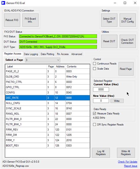 ISensor Eval GUI User Guide Analog Devices Wiki