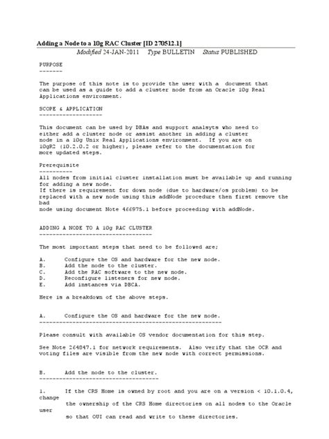 adding a node to a 10g rac cluster pdf oracle database computer