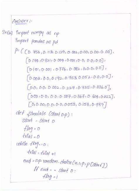 Solved Please Show The Code In Python Thank You Background Markov Chains Course Hero