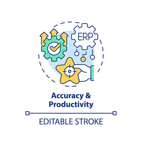 Editable Accuracy And Productivity Icon Concept Isolated Vector Enterprise Resource Planning