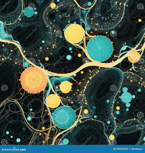 Quantum Computing Background Tangled Nests With Vibrant Colors Stock Illustration