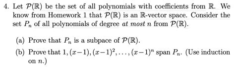 solved 4 let p r be the set of all polynomials with