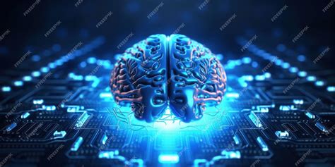 Ai로 만든 인공 지능 두뇌 신경망 및 기계 학습 프리미엄 사진