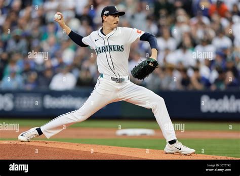 Seattle Mariners Starting Pitcher George Kirby Throws During The First