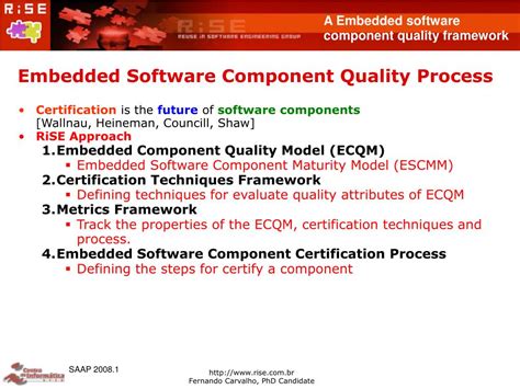 ppt a embedded software component quality framework powerpoint