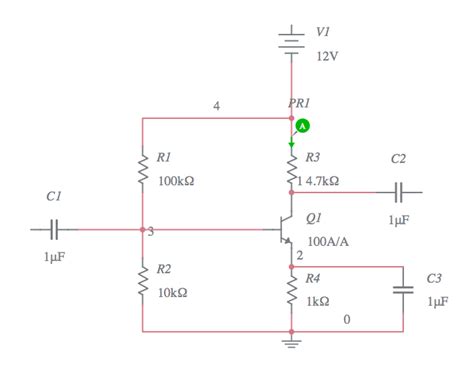 Voltage Divider Bias Amplifier Multisim Live