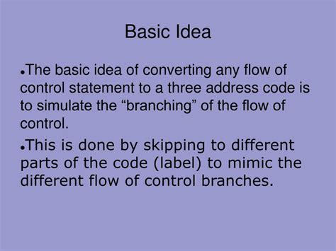 ppt three address code generation control statement powerpoint