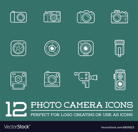Set Of Photo Or Camera Elements And Video Vector Image