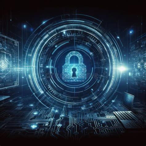 Cyber Security And Protection Of Network Private Information And Data Stock Illustration