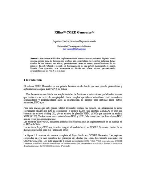 Core Generator Pdf Vhdl Arreglos De Compuertas Lógicas