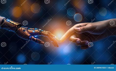 A Fascinating Generative Ai Illustration Displays A Handshake Occurring Between A Human Hand And