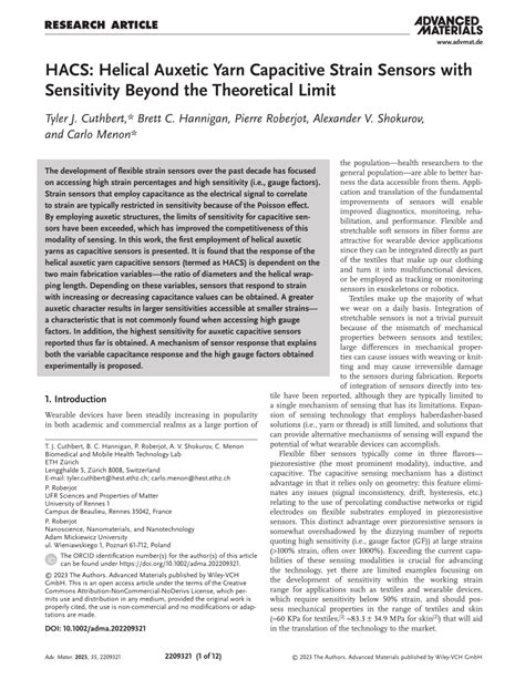 Pdf Hacs Helical Auxetic Yarn Capacitive Strain Sensors With