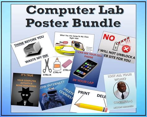 25 Computer Lab Classroom Posters Signs Bundle Etsy