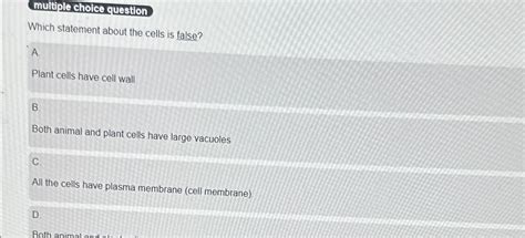 Solved Multiple Choice QuestionWhich Statement About The Chegg