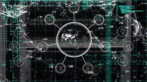Animation Of Network Of Connections With Icons And Data Processing Stock Footage Video Of