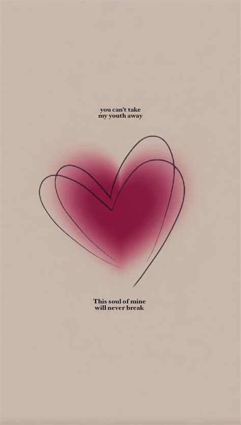 Aesthetic Wallpaper Pink Heart With Love Quote Wallpaper Ponsel