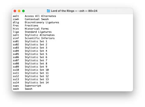 fonts select a specific alternative with `fontspec` tex latex