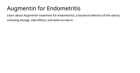Augmentin For Endometritis Meds Is