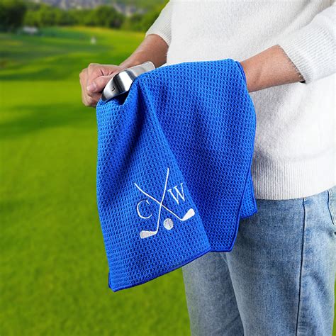 Personalized Embroidered Quick Dry Microfiber Waffle Golf Towel With
