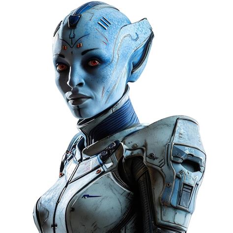 Premium Photo Engaging Liara Tsoni Mass Effect Isolated On White Background