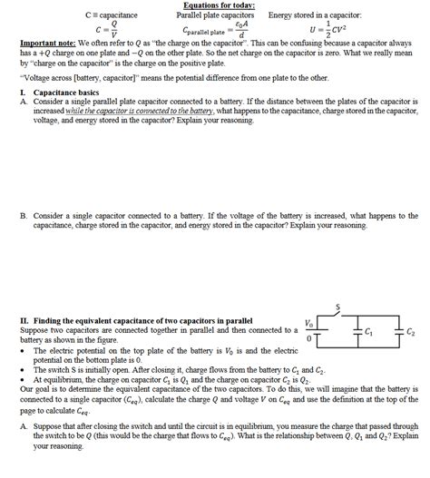 Solved C Capacitance C VQ Parallel Plate Capacitors Chegg