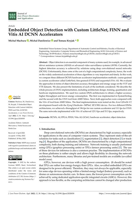Pdf Embedded Object Detection With Custom Littlenet Finn And Vitis