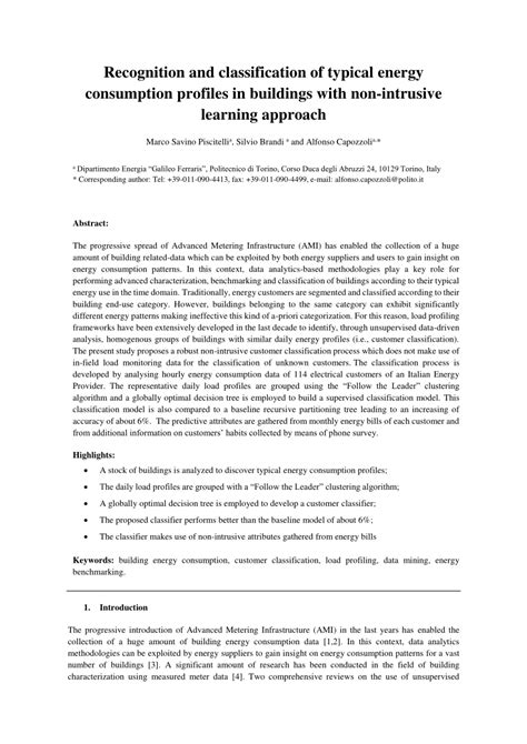 Pdf Recognition And Classification Of Typical Load Profiles In
