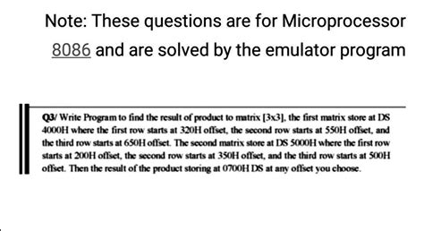 Solved Note These Questions Are For Microprocessor 8086 And