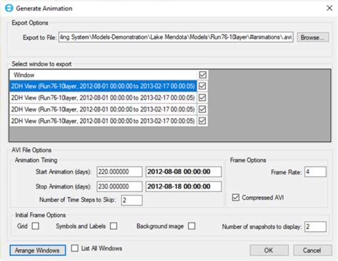 Generating A Multi Panel Visualization In EEMS EFDC Explorer Modeling System