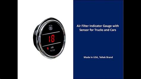 Air Filter Indicator Gauge With Sensor For Trucks And Cars Air Filter Gauge Car Air Filter