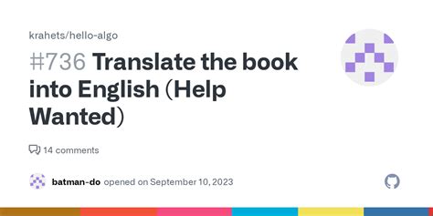 Translate The Book Into English Help Wanted Issue Krahets Hello Algo GitHub