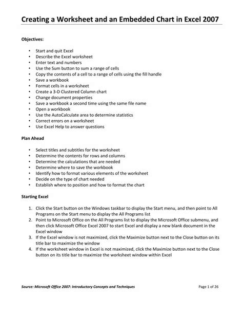 PDF Creating A Worksheet And An Embedded Chart In Classroom Wisd Org Users Docs Excel