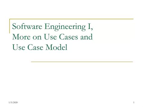 PPT Software Engineering I More On Use Cases And Use Case Model PowerPoint Presentation ID