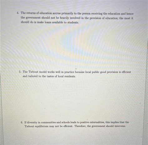 solved 1 true false statements [5 points] determine whether