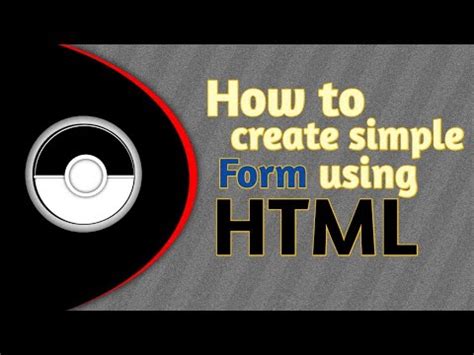 How to create a simple form using Html - YouTube