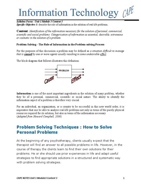 Cape Notes Unit1 Module 3 Content 3 Pdf Experiment Hypothesis